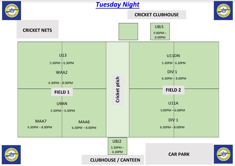 Training Allocations - Toukley Gorokan Gunners