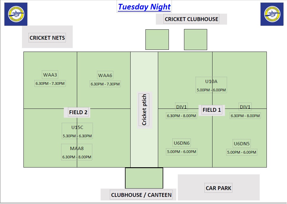 Training Allocations - Toukley Gorokan Gunners